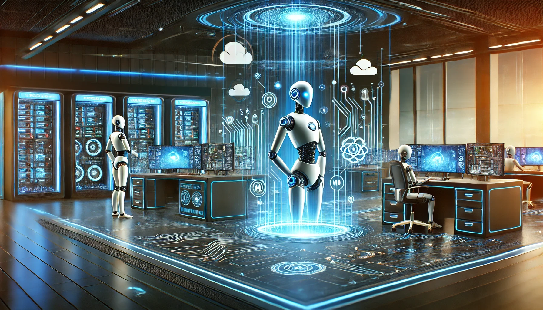 DALL·E 2025-02-12 16.43.08 - A futuristic horizontal banner depicting AI-powered enterprise IT ...